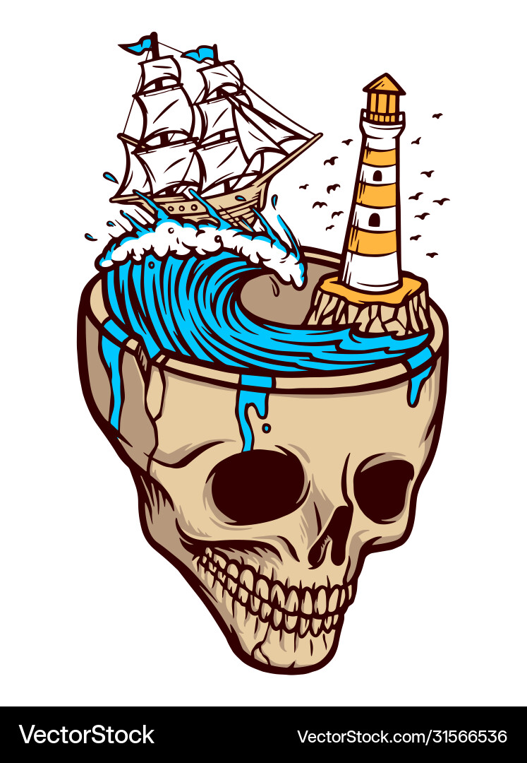Horror sea adventure Royalty Free Vector Image