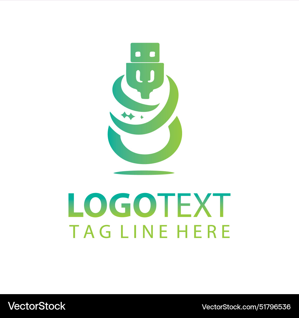 Infinity usb plug logo Royalty Free Vector Image