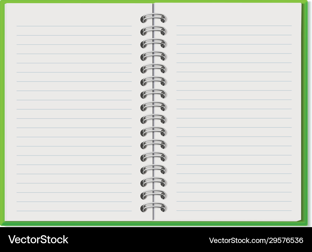 Notebook open copybook with empty sheets Vector Image