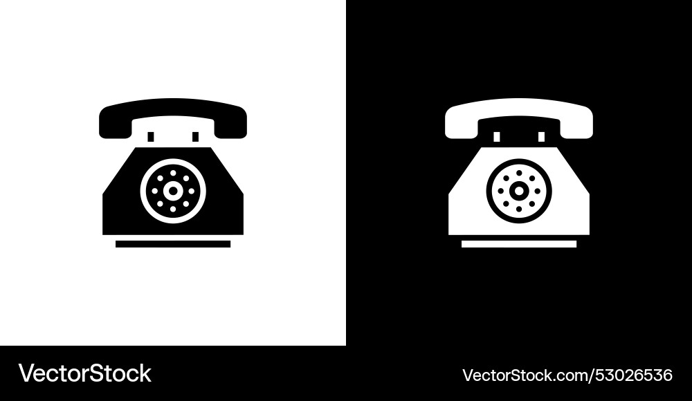 Old phone icon logo set Royalty Free Vector Image
