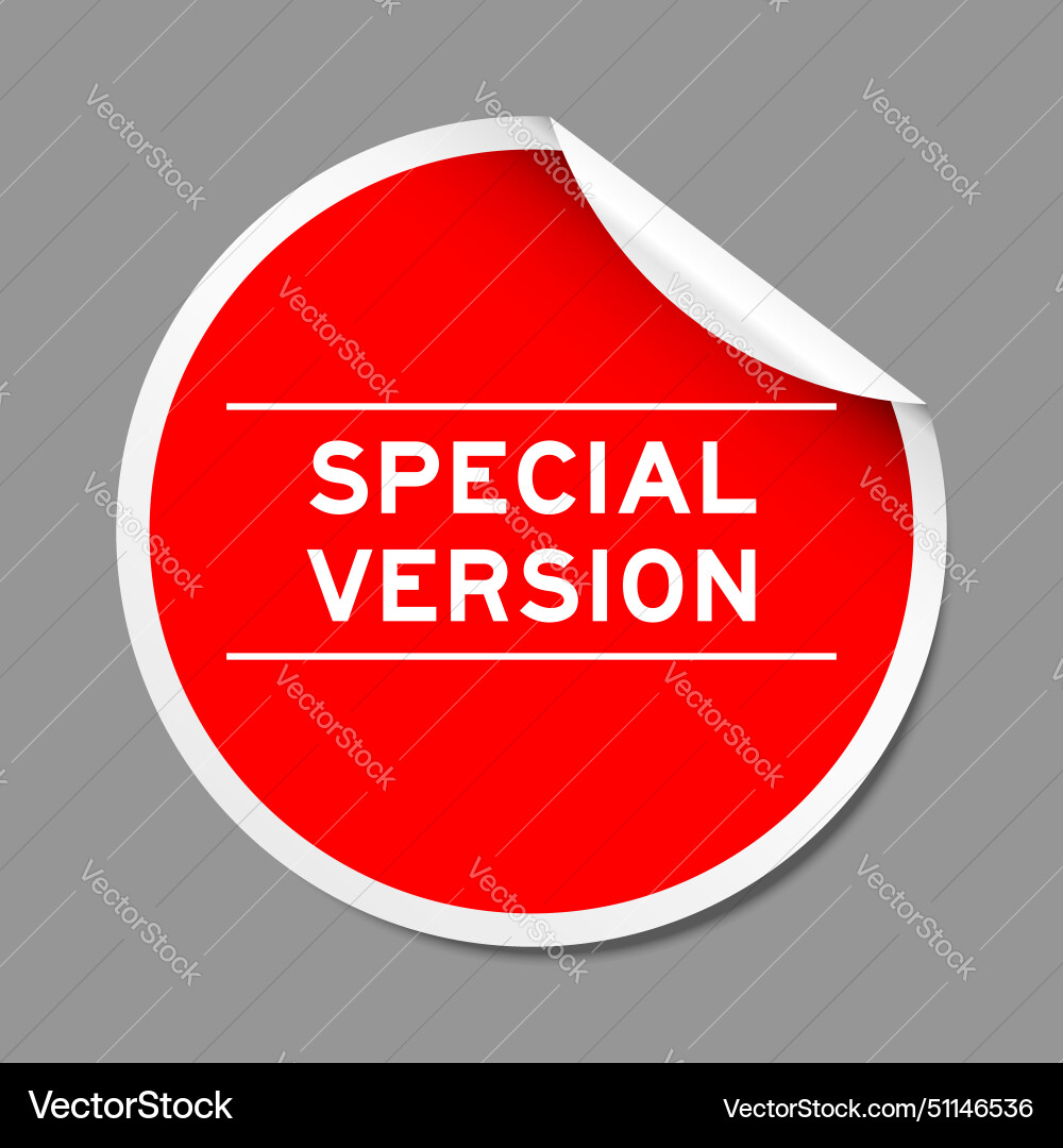 Red color peel sticker label with word special Vector Image