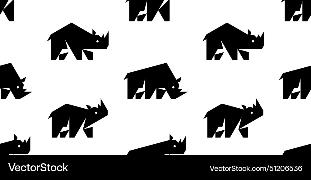 Seamless pattern with rhinos Royalty Free Vector Image