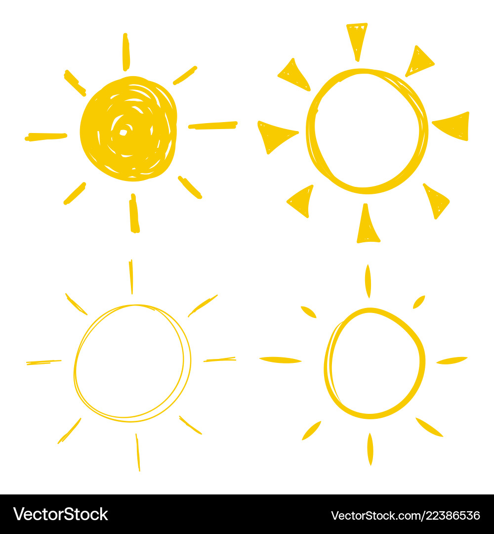 Set of sun Royalty Free Vector Image - VectorStock