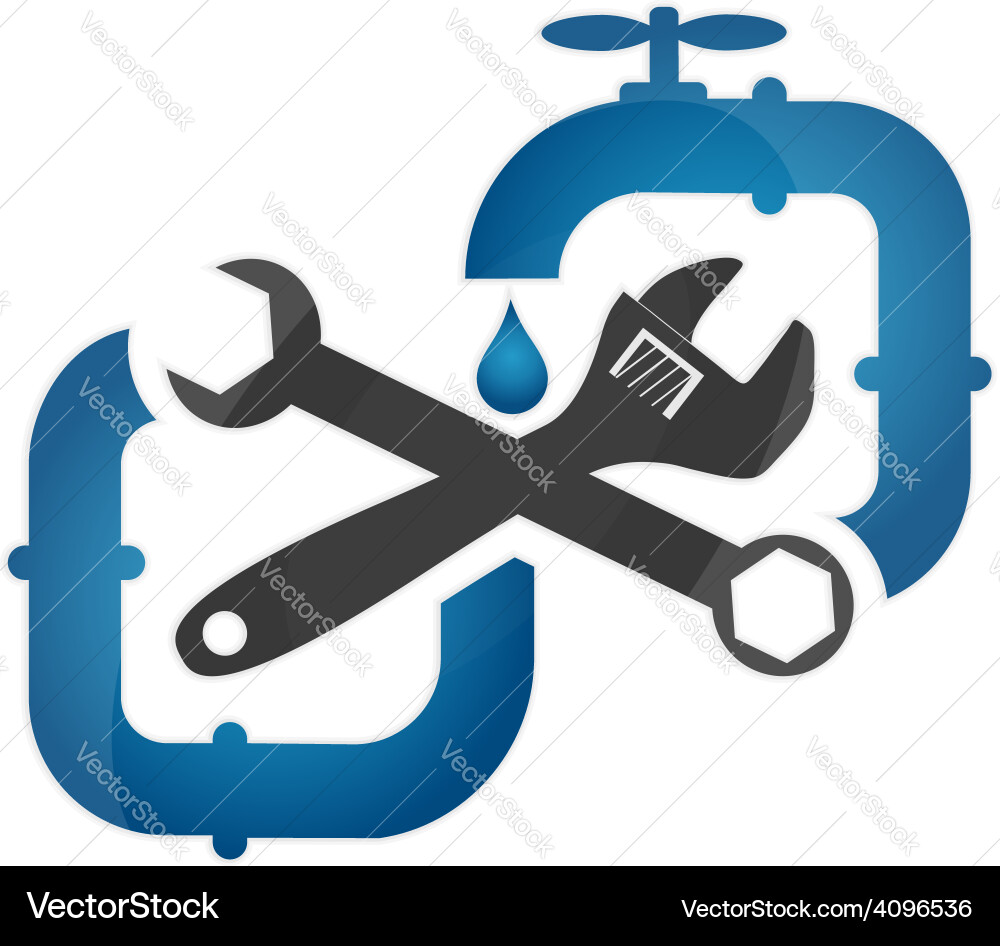 Symbol plumbing and repair Royalty Free Vector Image
