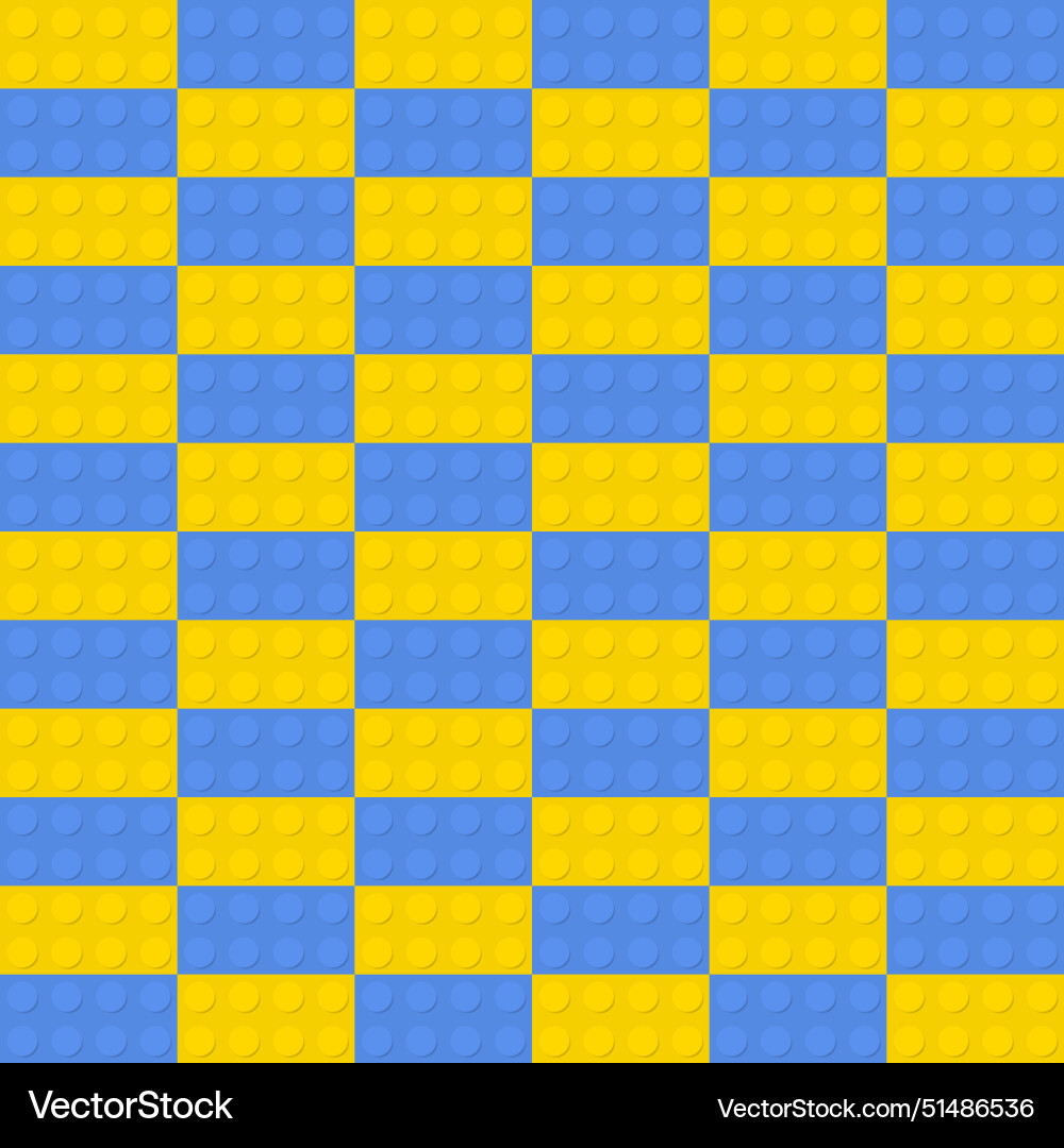 Yellow and blue brick toy plastic background Vector Image