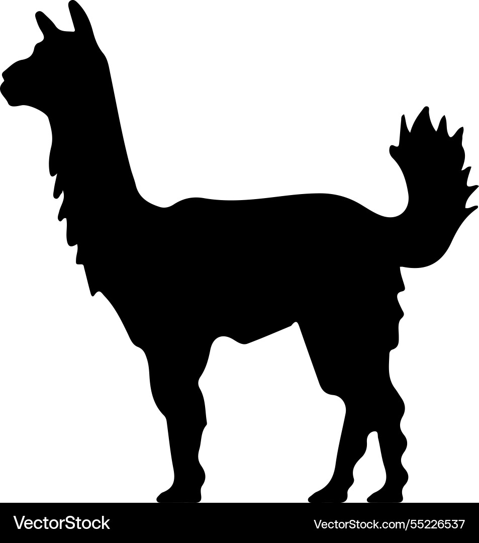 Alpaca silhouette Royalty Free Vector Image - VectorStock