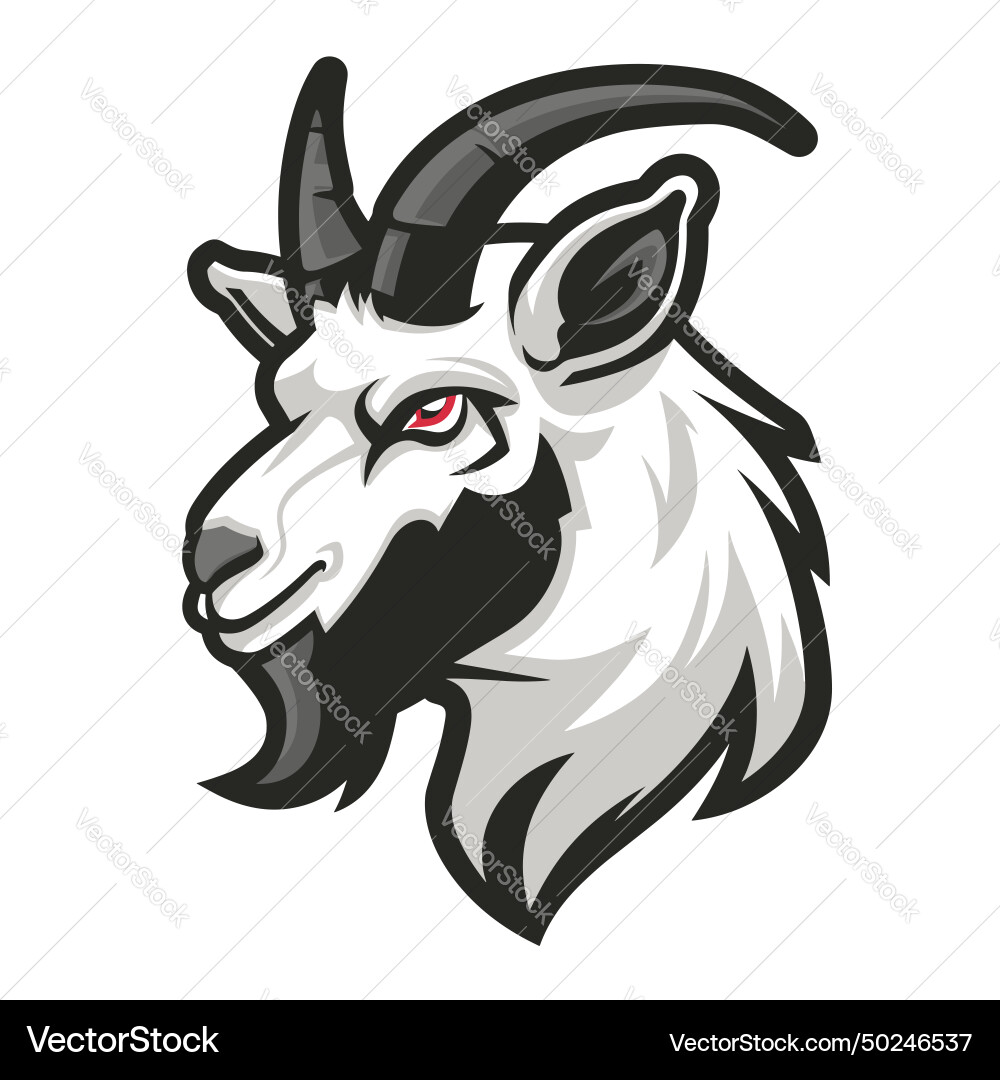 Esport logotype goat icon sticker head Royalty Free Vector