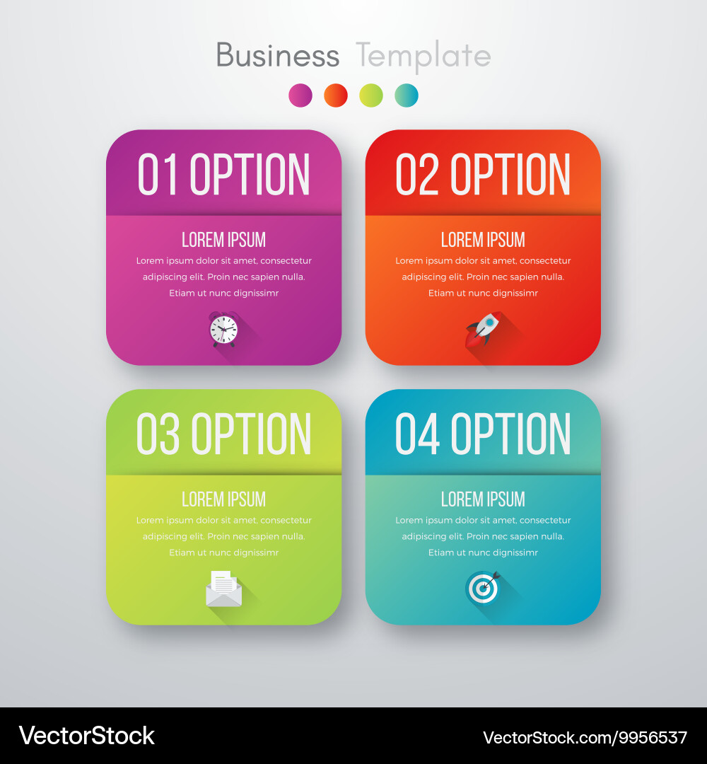 Four square infographics Royalty Free Vector Image