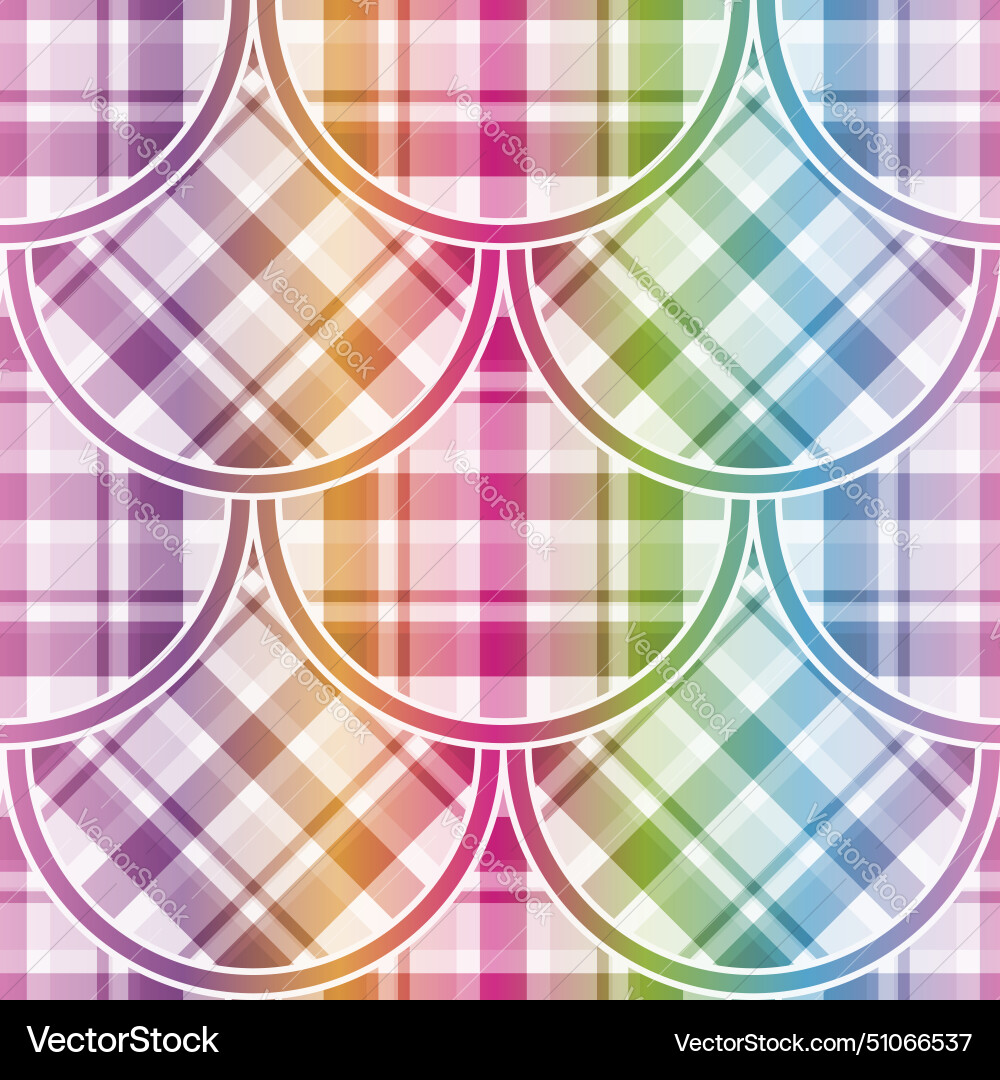 Hand drawn rainbow gradient checkered seamless Vector Image