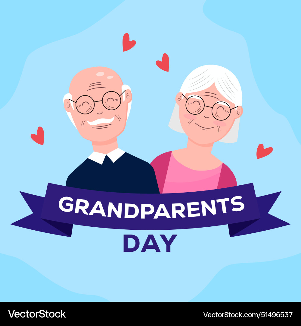In flat design for happy grandparents day Vector Image