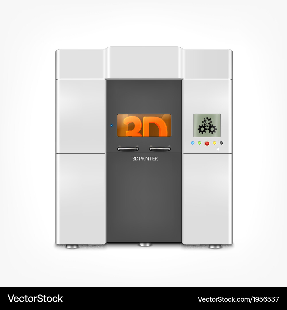 Industrial 3d printer Royalty Free Vector Image
