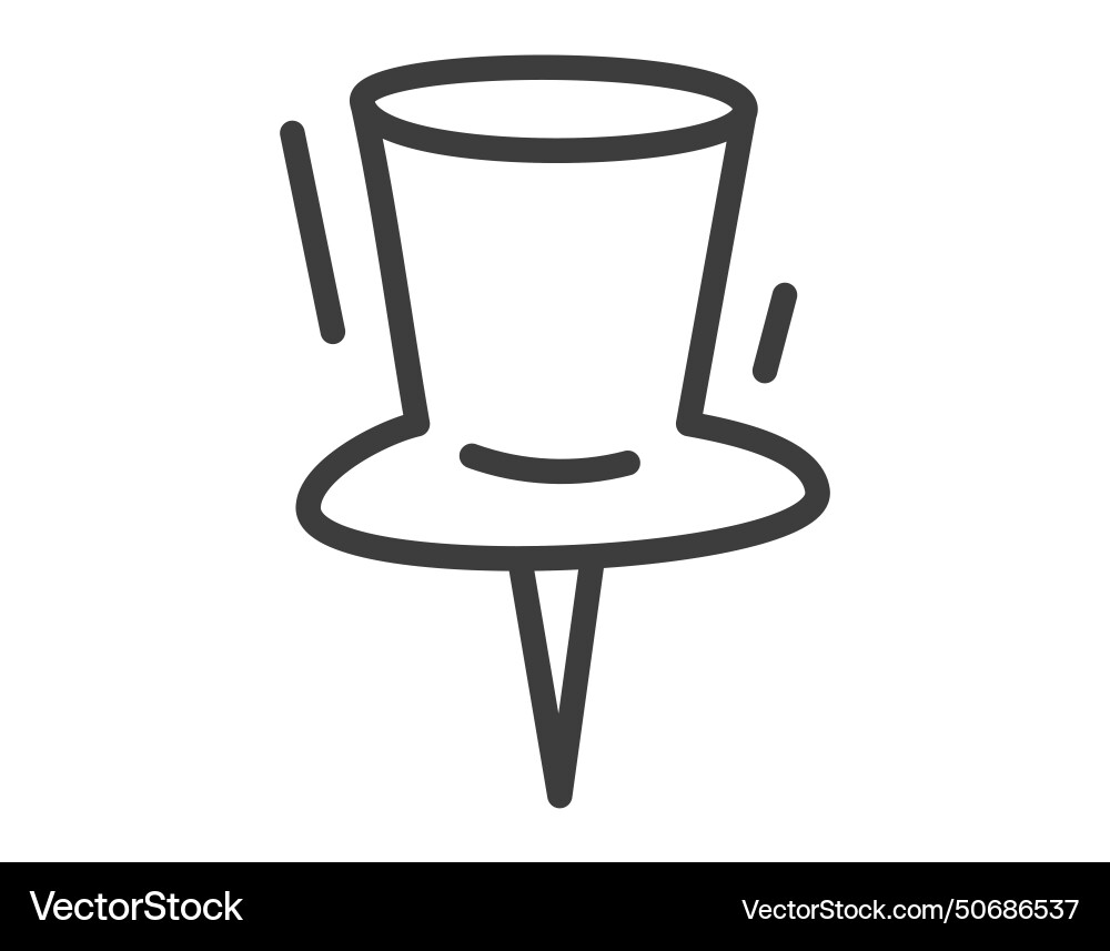 Isolated doodle pushpin symbol Royalty Free Vector Image