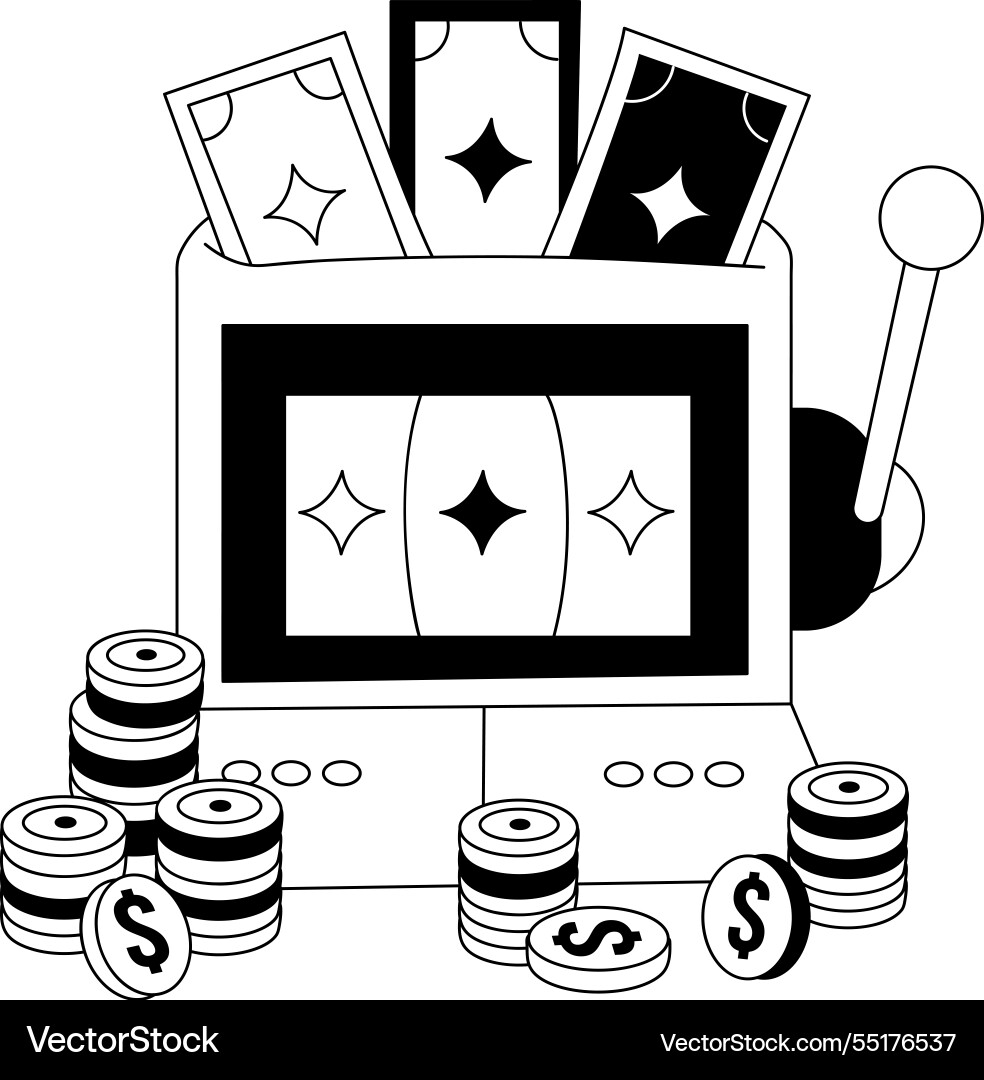 Jackpot money in glyph style Royalty Free Vector Image