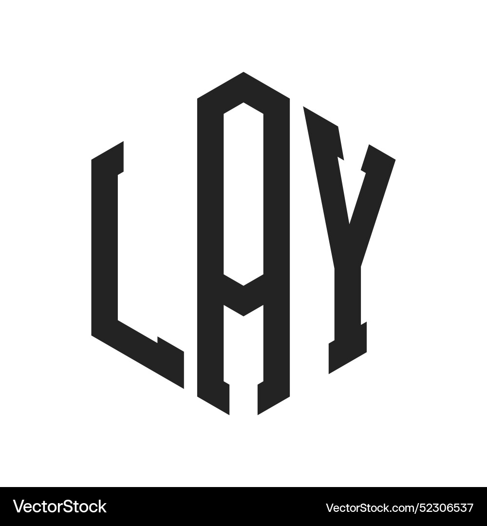 Lay logo design initial letter monogram Royalty Free Vector