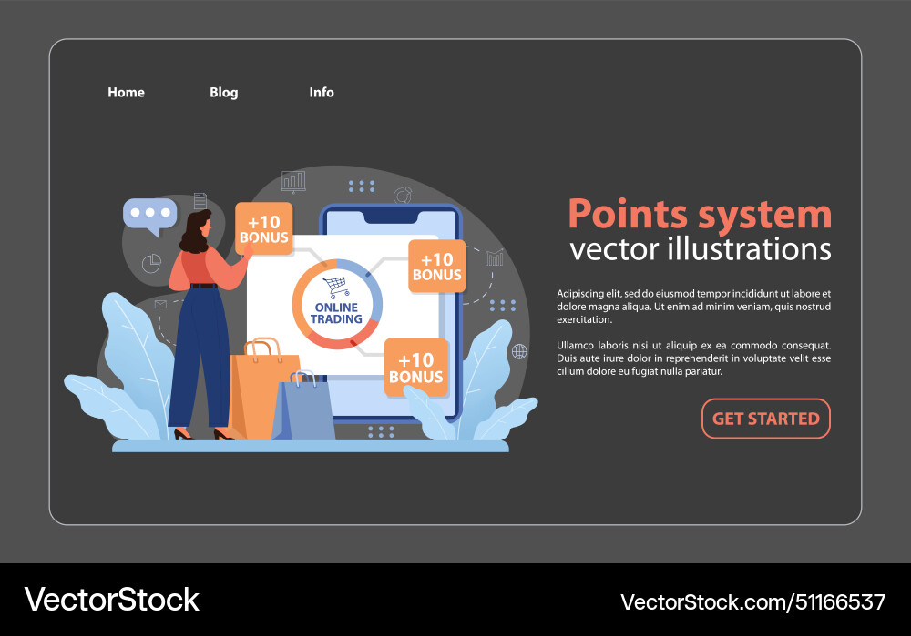 Points system concept flat Royalty Free Vector Image