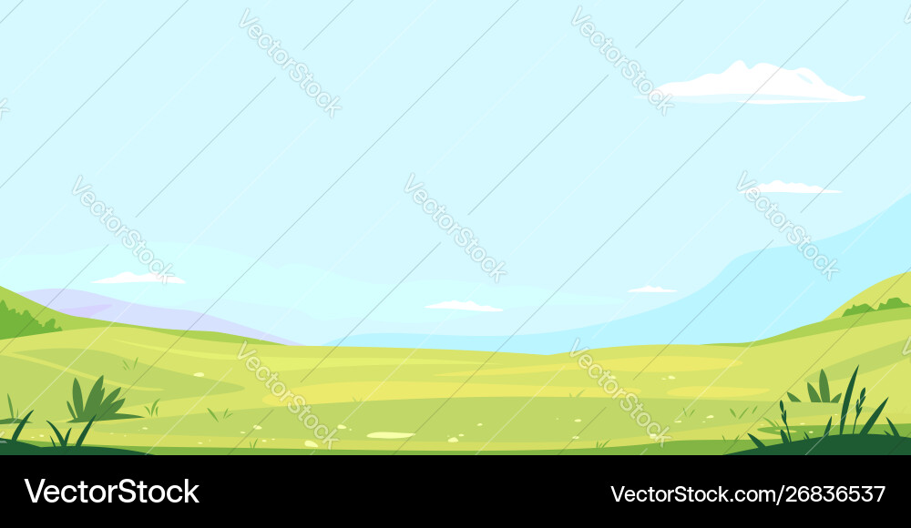 Serene Meadow Landscape Royalty Free Vector Image