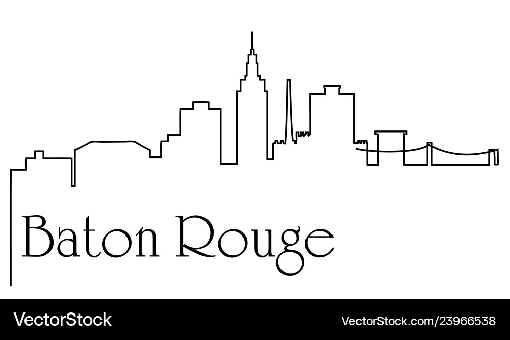 Baton rouge city one line drawing Royalty Free Vector Image