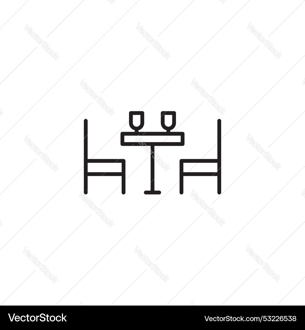 Cafeteria icon set room garden table symbol Vector Image