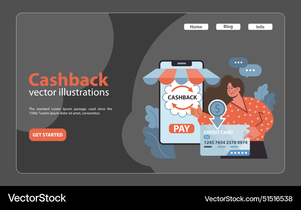 Cashback concept flat Royalty Free Vector Image