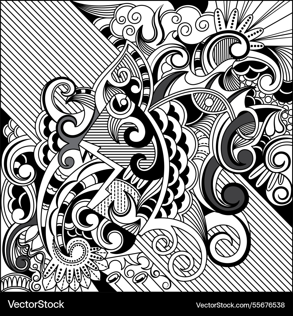 Drawing fish doodle art Royalty Free Vector Image