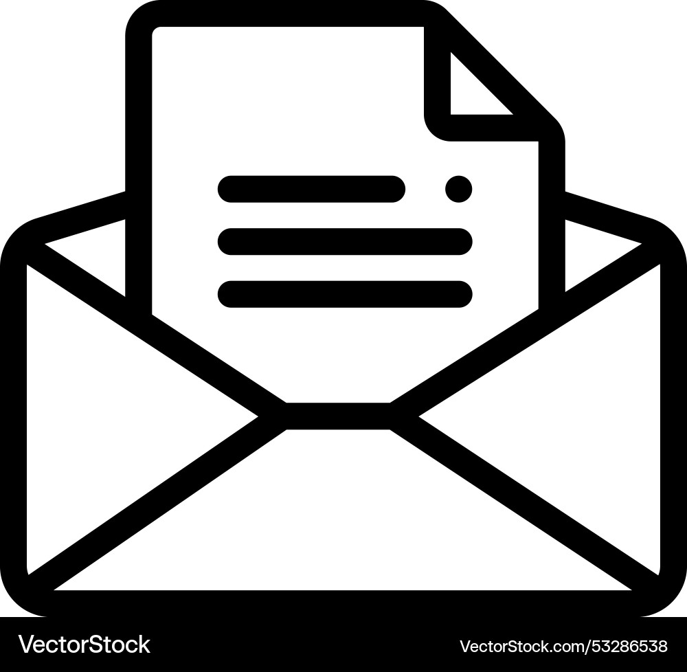 Email icon thin linear style design isolated Vector Image