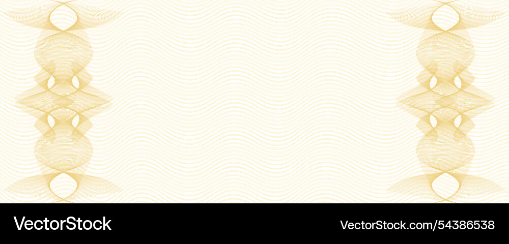 Gold certificate guilloche pattern yellow curves Vector Image