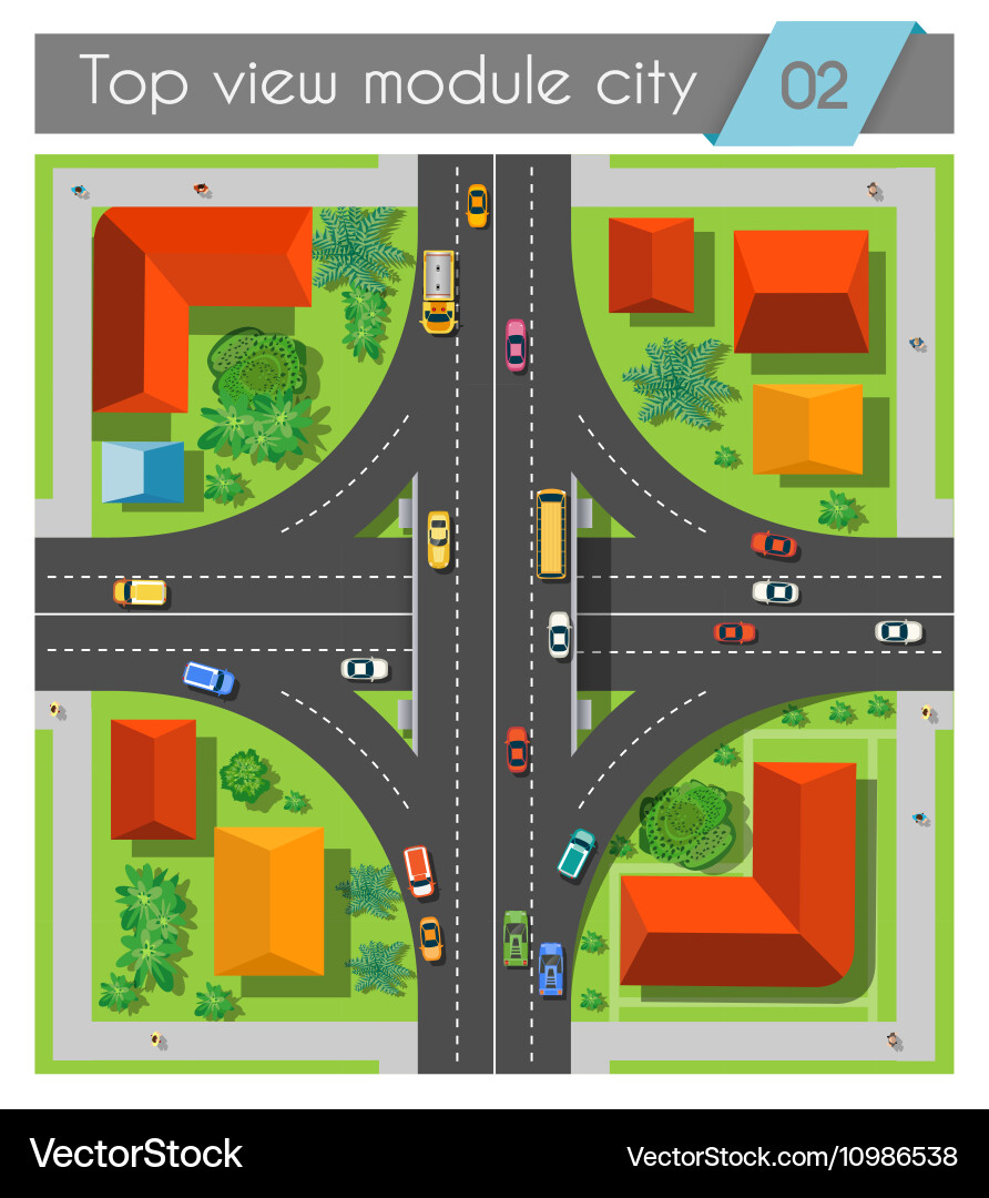 Highway junction roads Royalty Free Vector Image