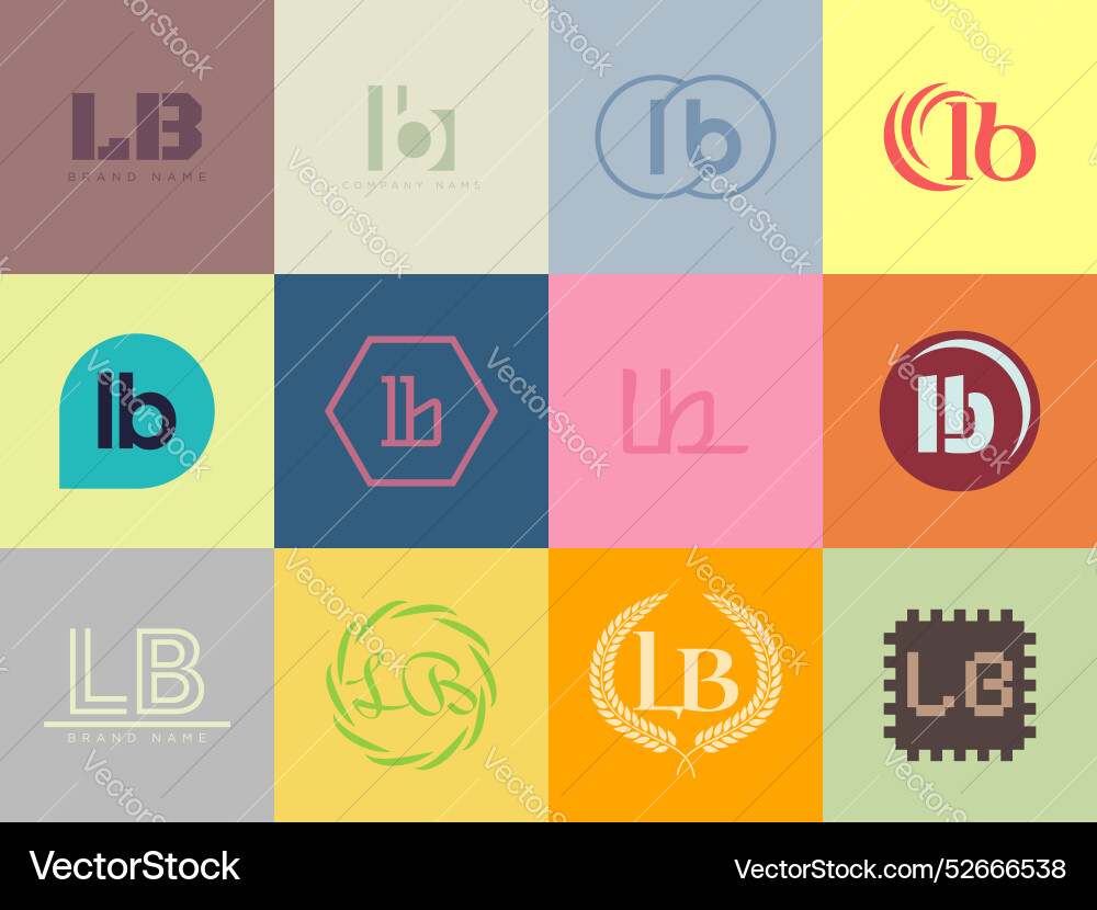 Lb logo company template letter l and b logotype Vector Image