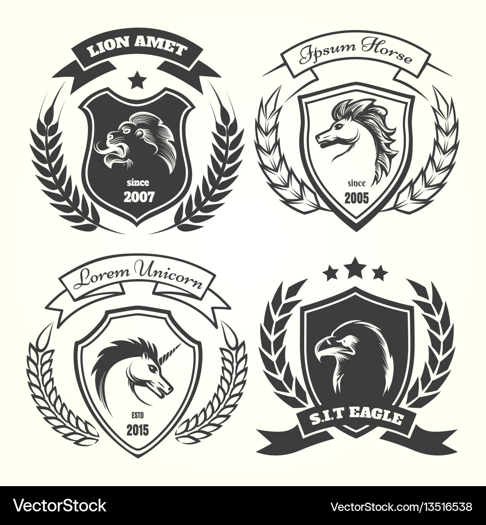 Medieval Heraldry Arms Set Royalty Free Vector Image