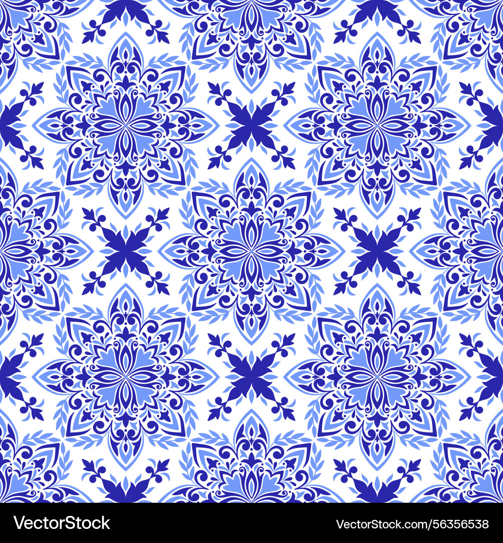 Mediterranean Azulejo Pattern Royalty Free Vector Image