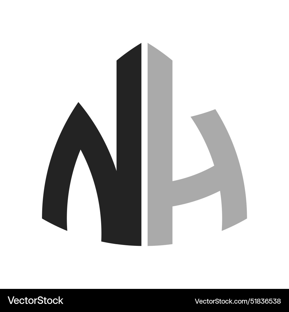 Modern creative nh logo design letter icon Vector Image