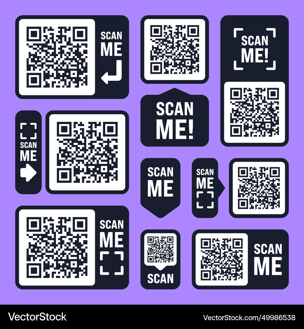 Scan me qr code sticker online payment special Vector Image