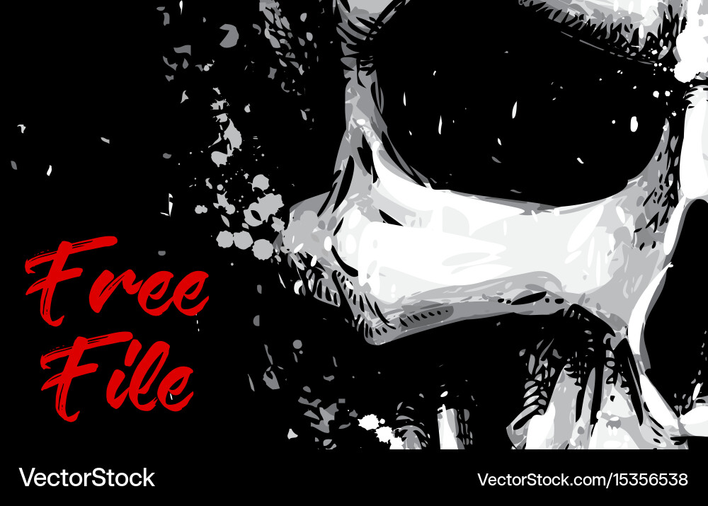 Skull artistic splatter free file Royalty Free Vector Image