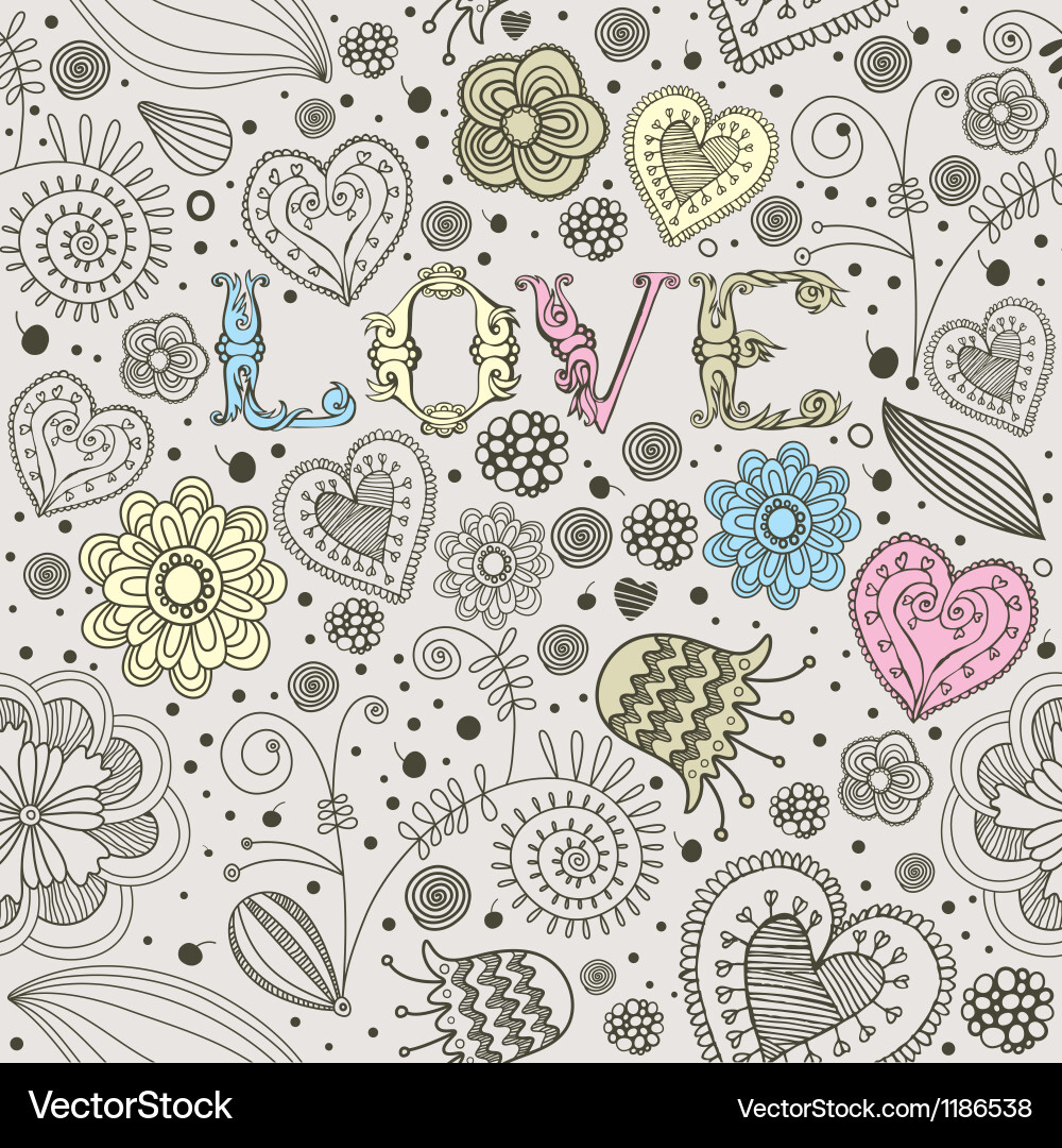 Valentines card flowers seamless pattern Vector Image