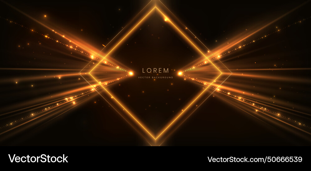 Abstract glowing gold lighting ray on dark Vector Image