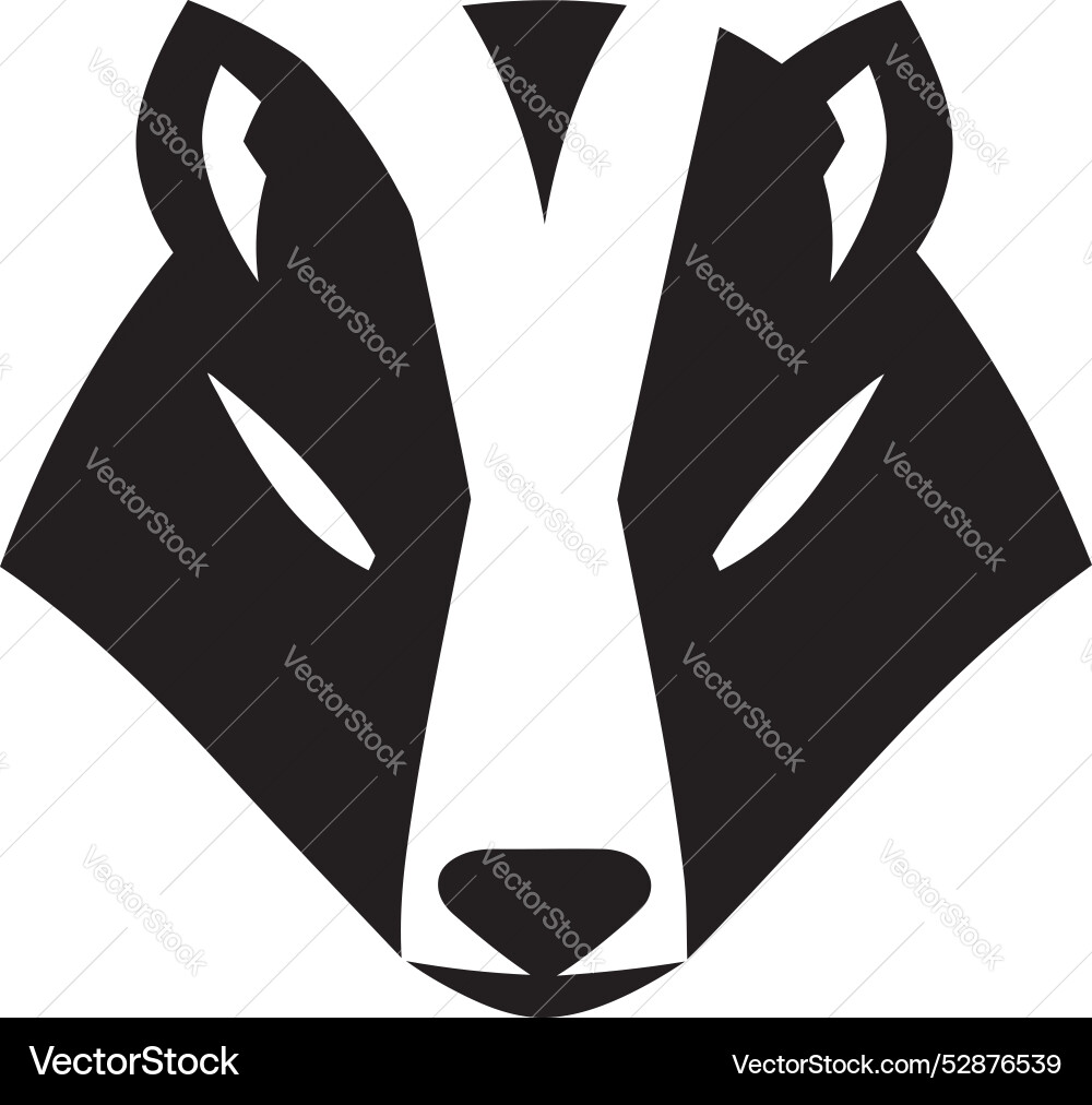 Black badger crest majestic profile Royalty Free Vector