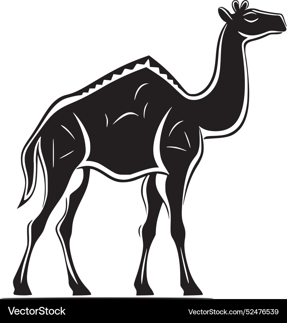 Camel - minimalist and flat logo Royalty Free Vector Image