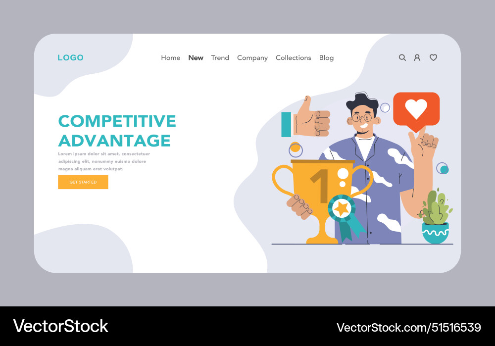 Competitive advantage web or landing set Vector Image