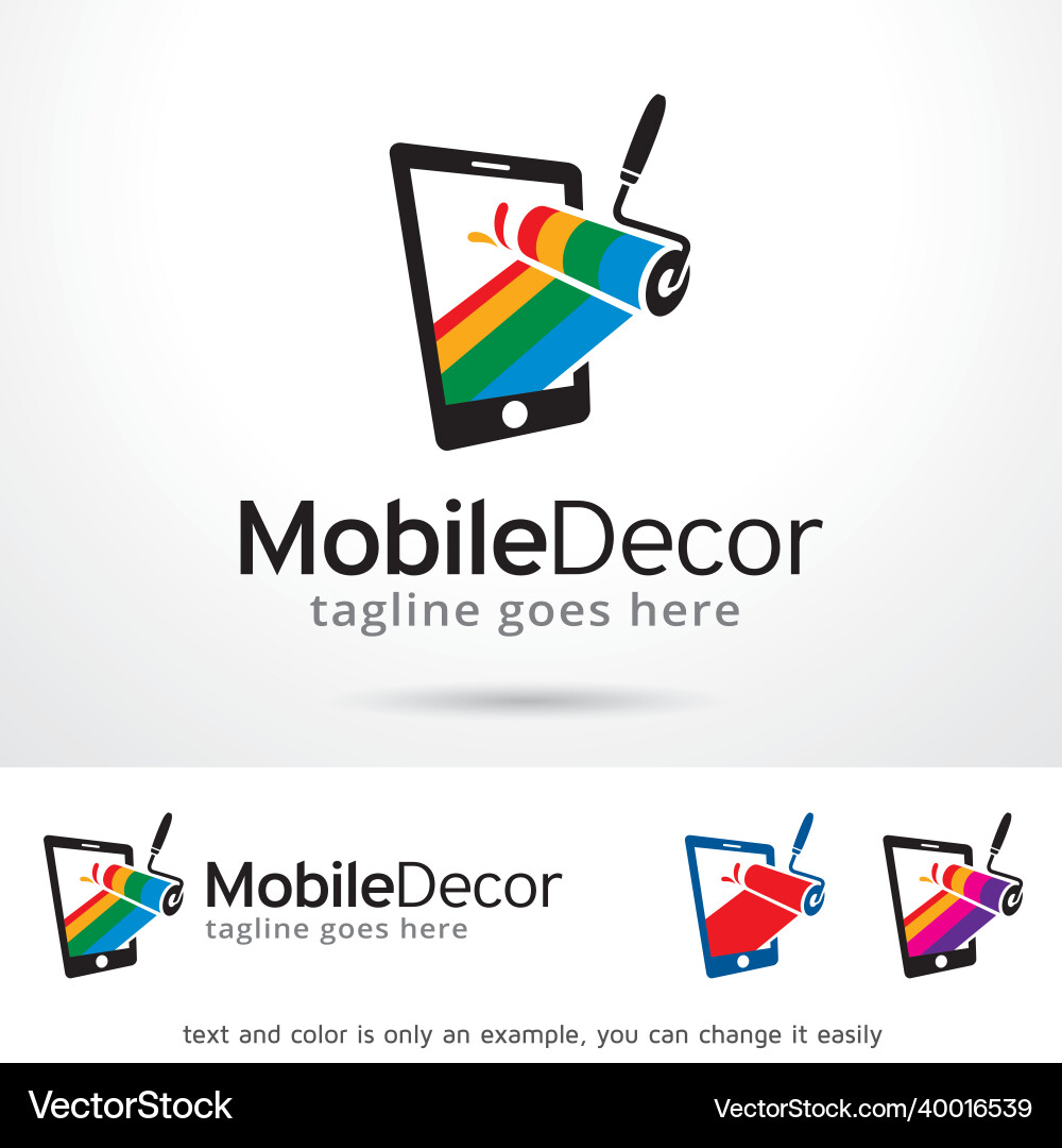 Mobile paint logo template Royalty Free Vector Image