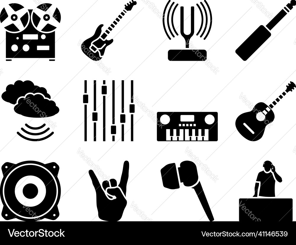 Music icon set Royalty Free Vector Image - VectorStock