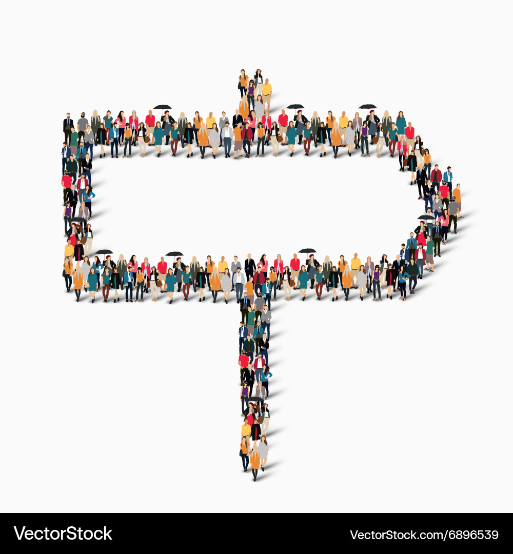 People form road sign Royalty Free Vector Image