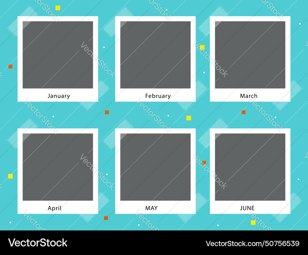 Polaroid photo frame with adhesive tape blue Vector Image