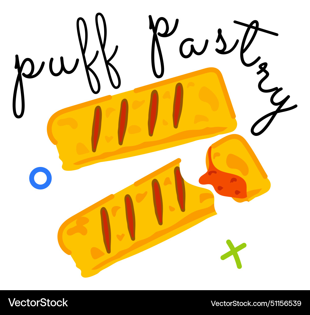 Puff pastry Royalty Free Vector Image - VectorStock