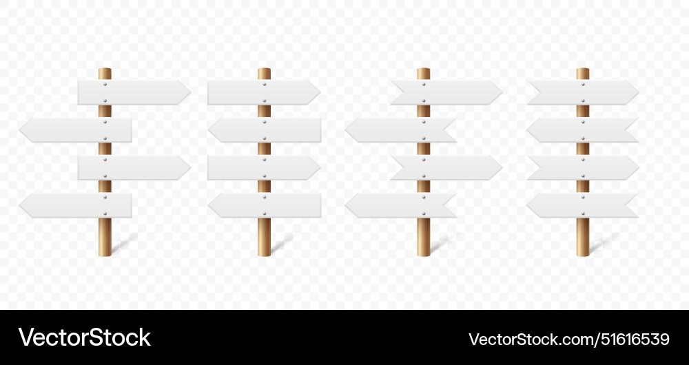 Realistic sign post set realistic blank road Vector Image