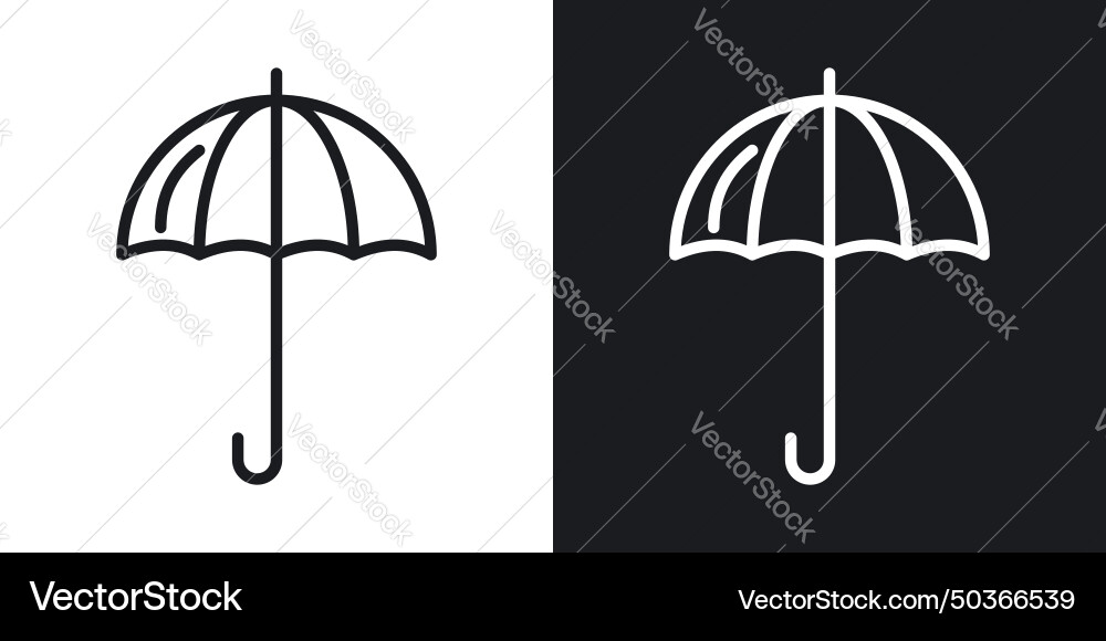 Umbrella icon set parasol rain protection symbol Vector Image