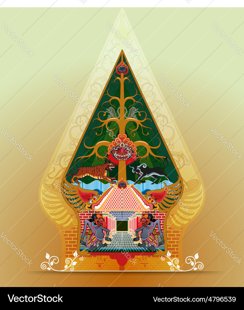 Wayang gunungan Royalty Free Vector Image - VectorStock