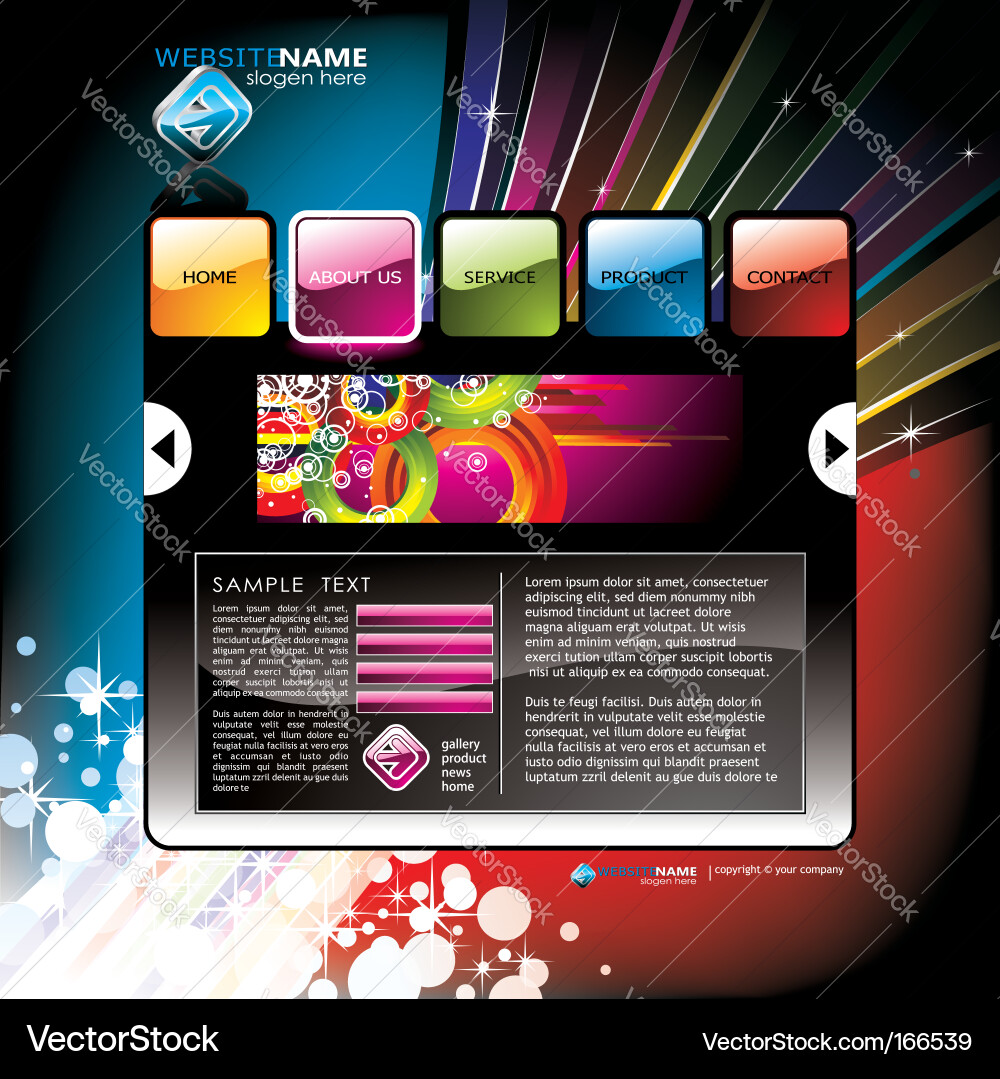 Website design template Royalty Free Vector Image