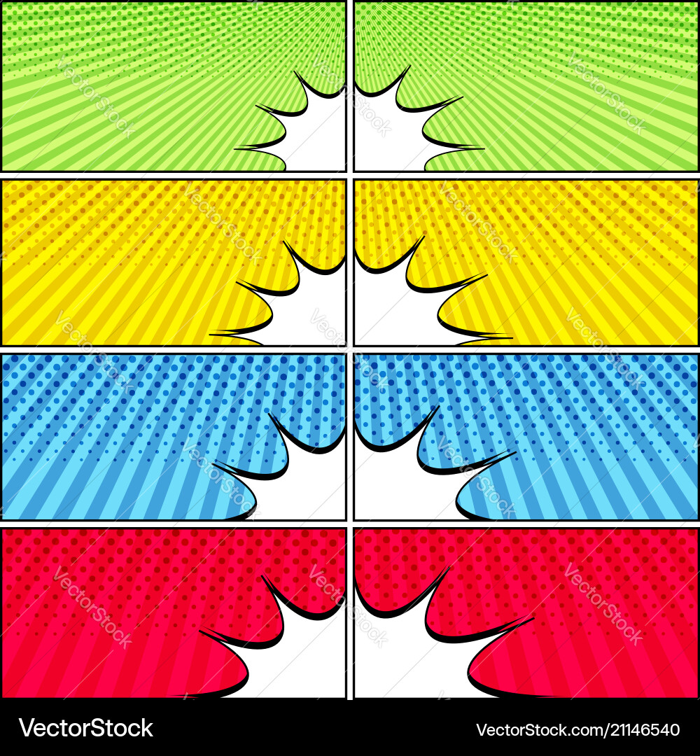 Comic colorful bright horizontal banners Vector Image