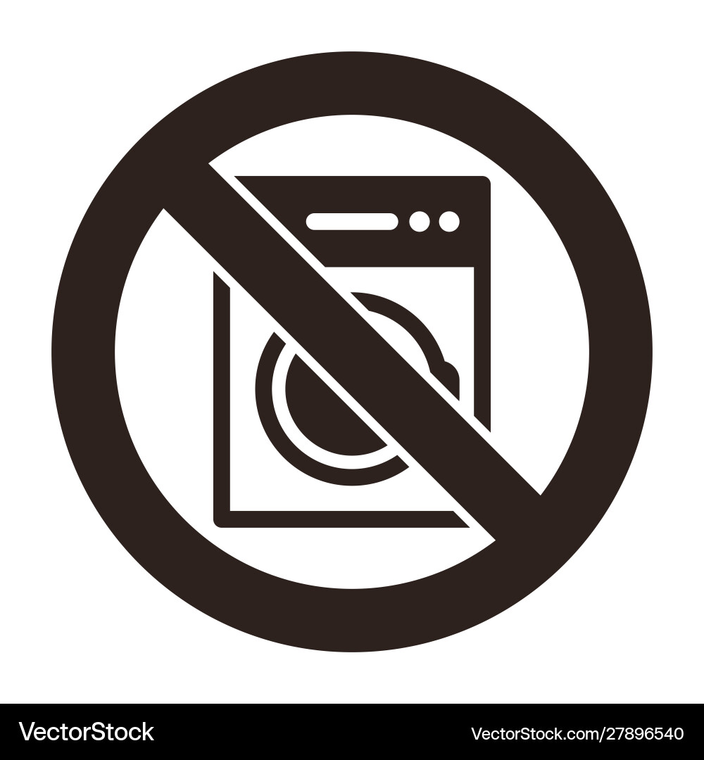 No washing machine sign Royalty Free Vector Image