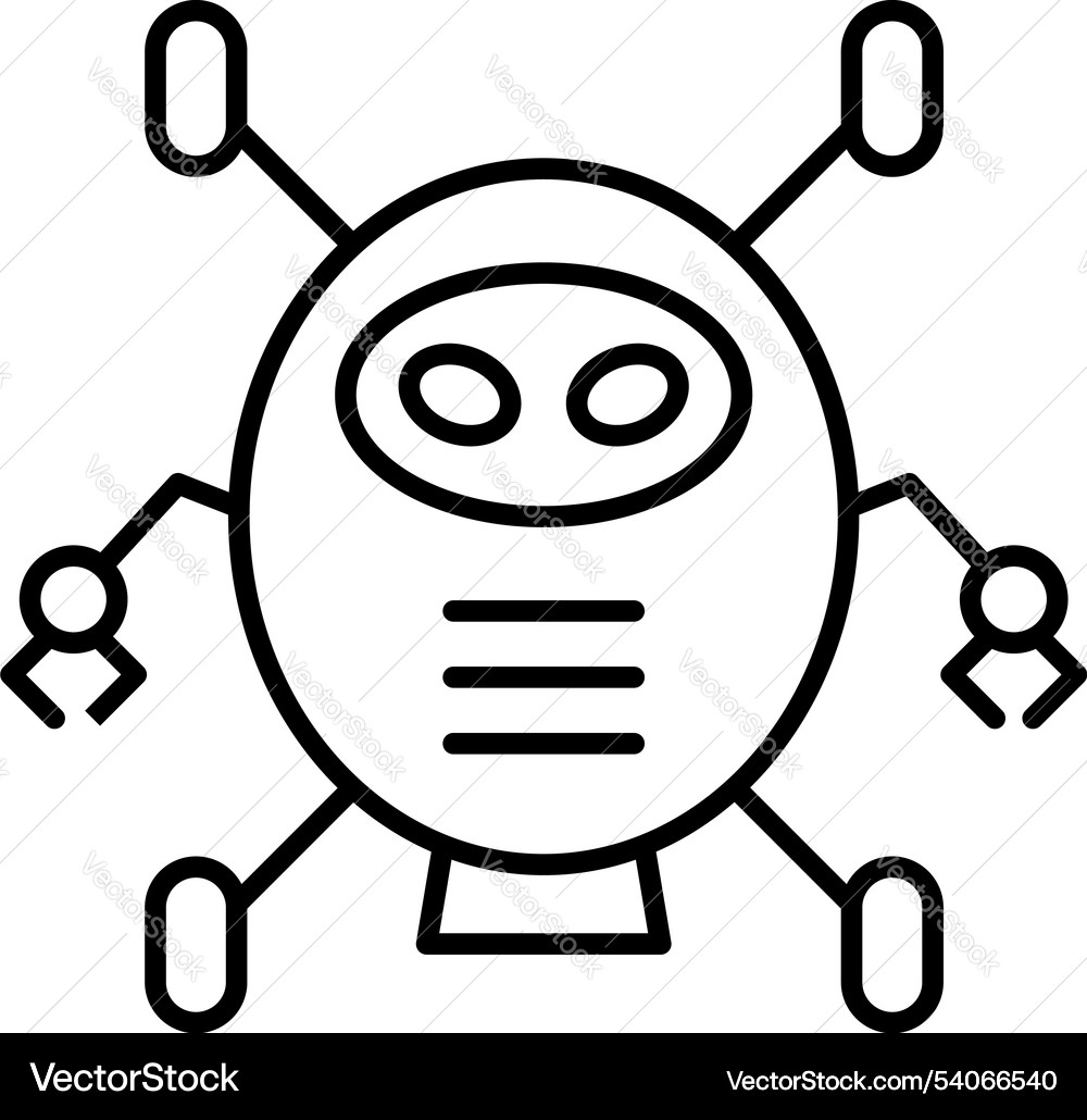 Robotics line icon design Royalty Free Vector Image